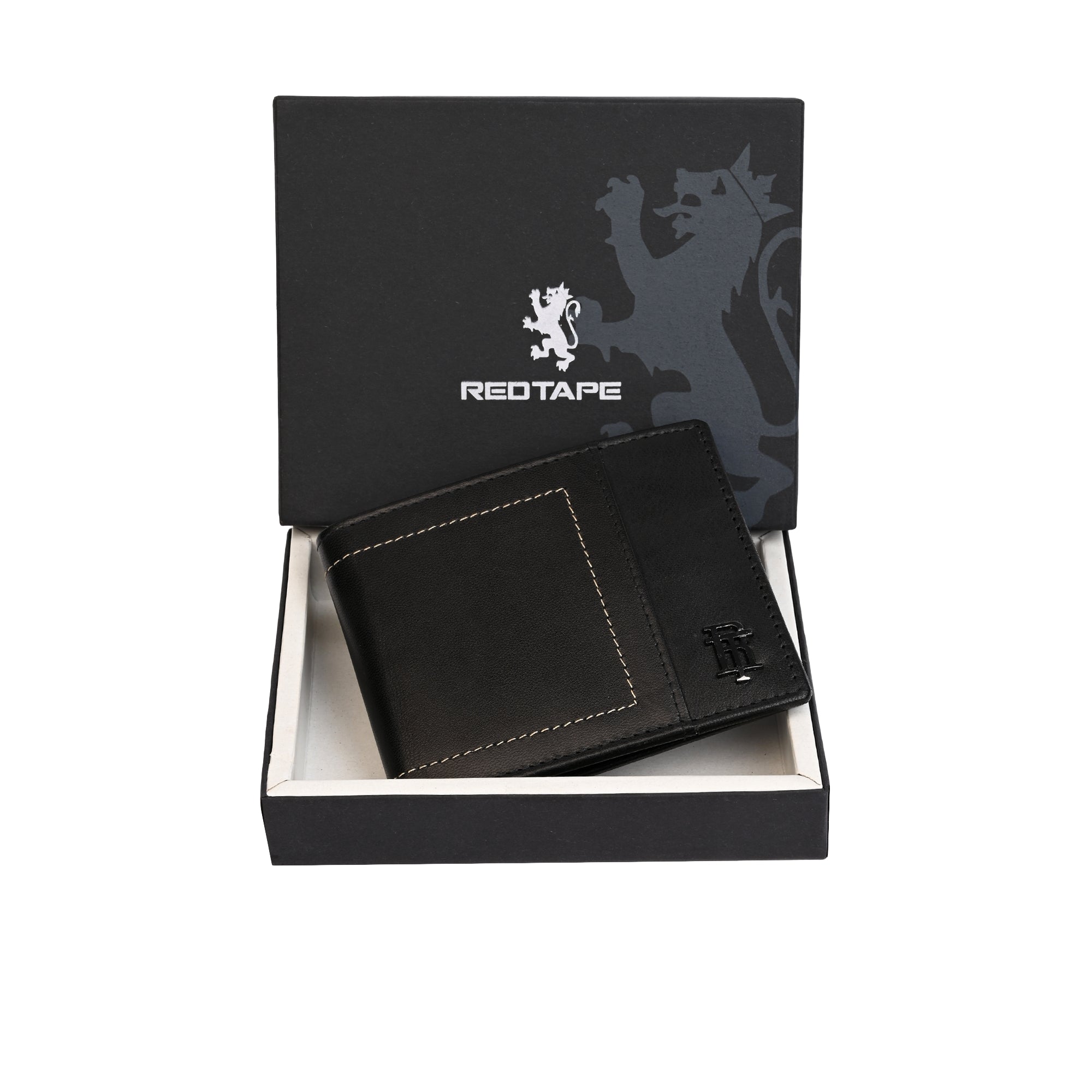 Black Men's Leather Bi-Fold Wallet | Redtape
