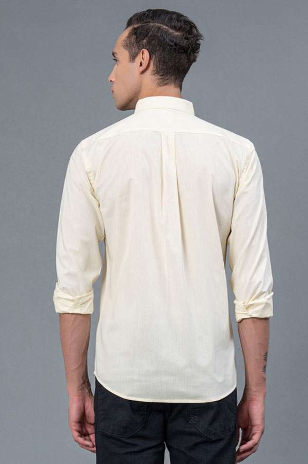 Men's Casual Pale Yellow Color Shirt | Redtape