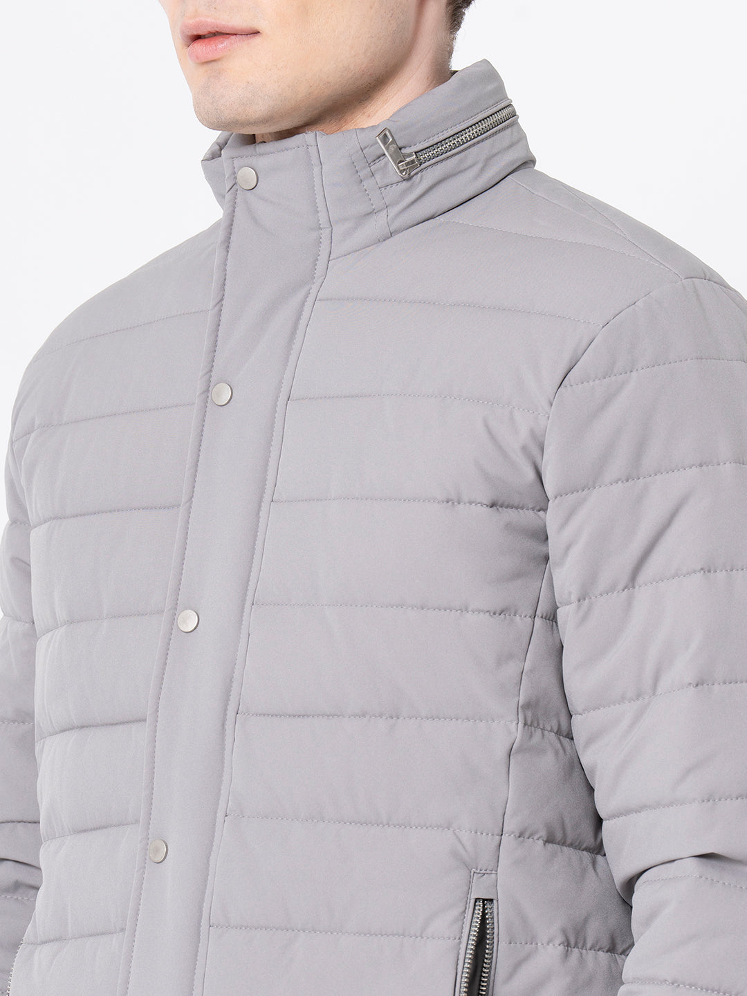 Men's Slate Grey Solid Jacket | Redtape
