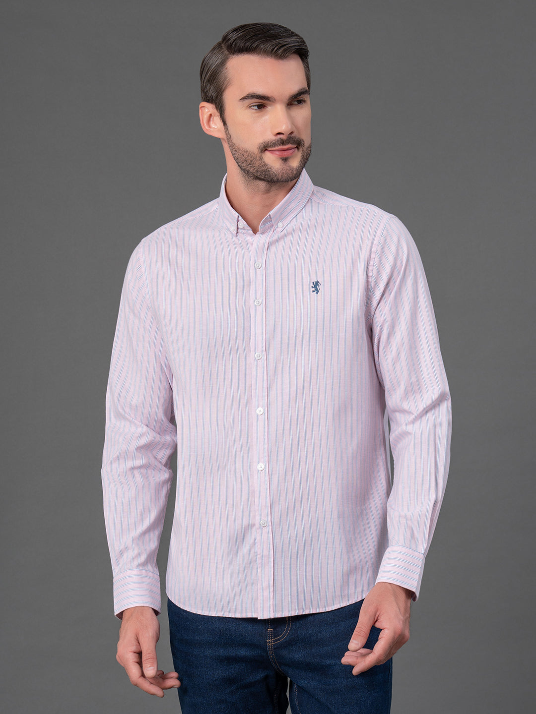 Light Pink Striped Shirt for Men – Redtape
