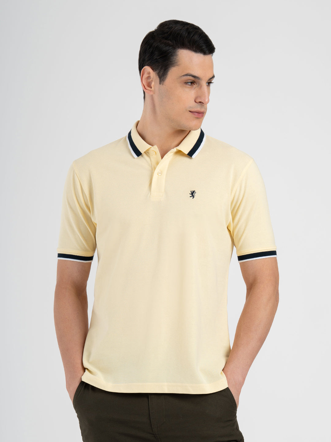 Red Tape MenÃ¢â‚¬â„¢s Light Yellow Polo T-Shirt – Redtape