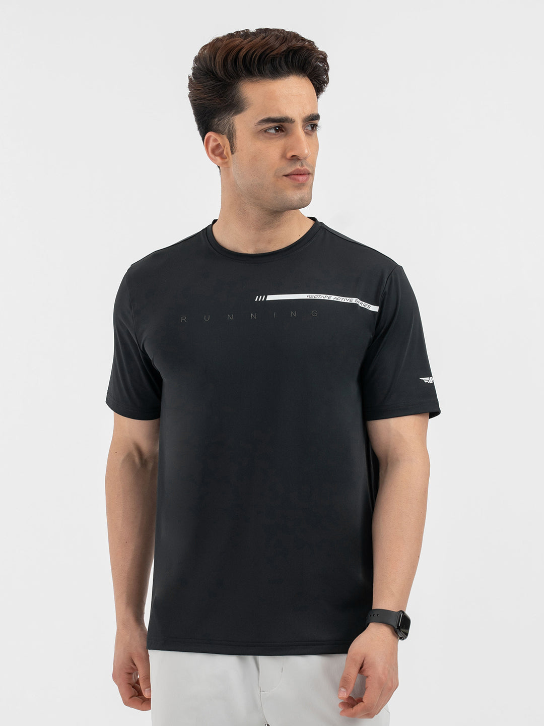 Red Tape Menâ€™s Black Graphic Activewear T-Shirt – Redtape