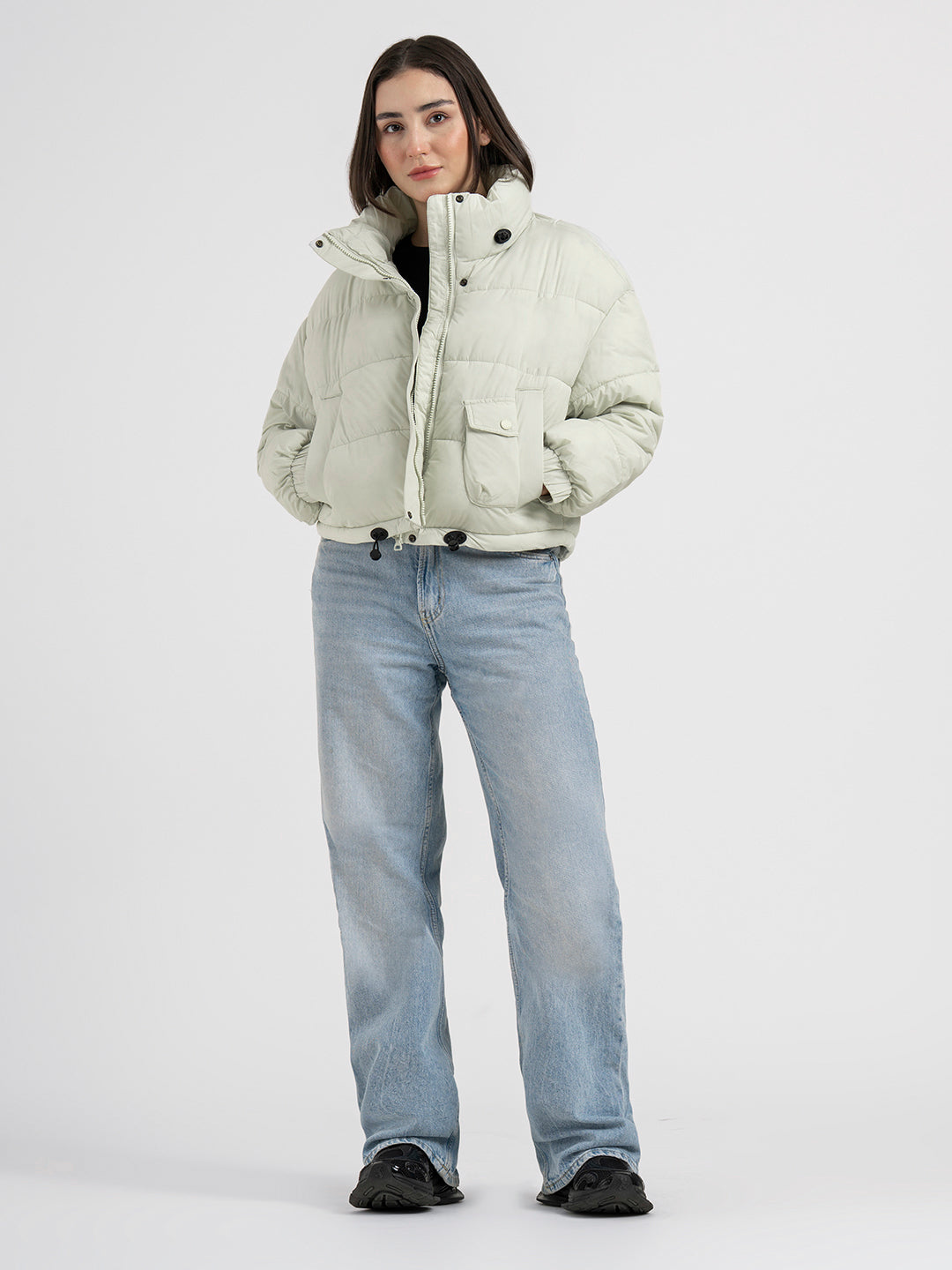 Red Tape Green Bomber Jacket for Women | Stylish Winter Essential | Redtape