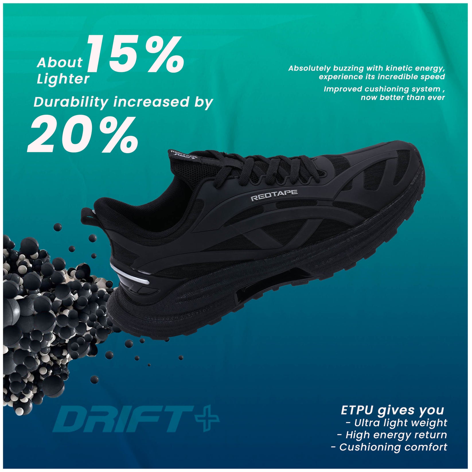 Red Tape ETPU Athleisure Shoes for Men |Cultured Round-Toe Shape & Cushioning Technology | Redtape